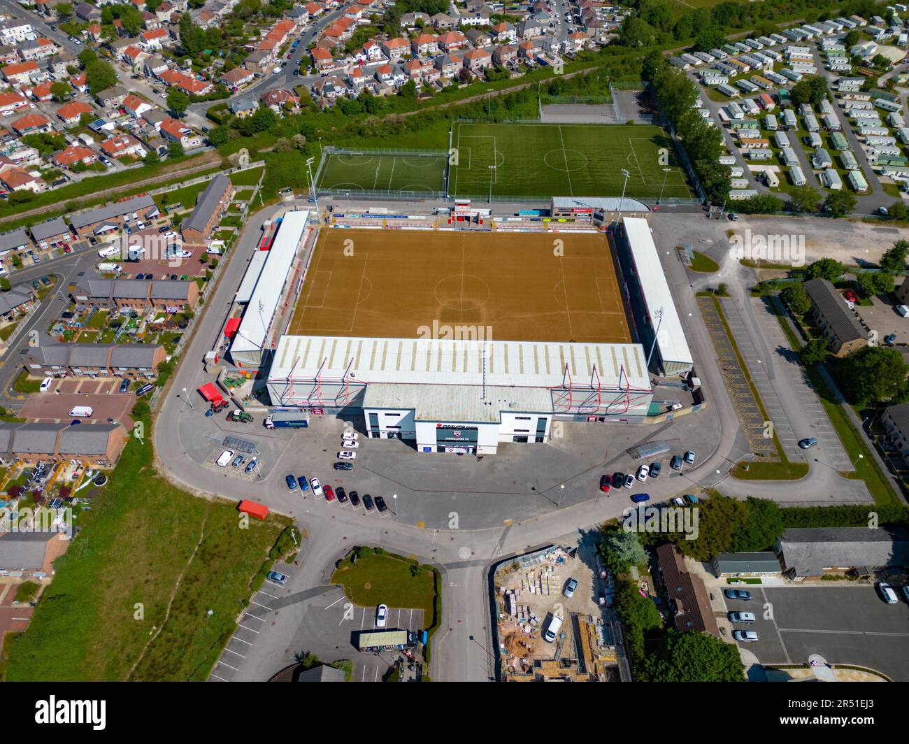 The Mazuma Stadium Off season Morecambe football club by Drone 2023 ...