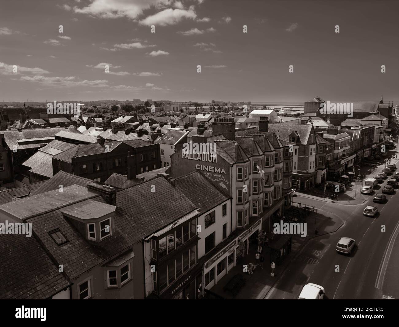 The sea front Morecambe by Drone 2023 update Stock Photo - Alamy