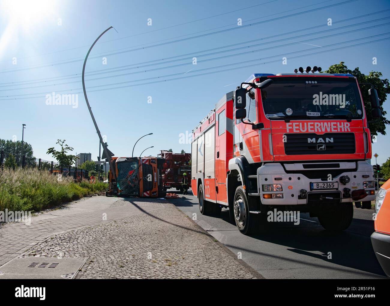 Berlin, Germany. 31st May, 2023. A fully loaded BSR garbage truck is ...