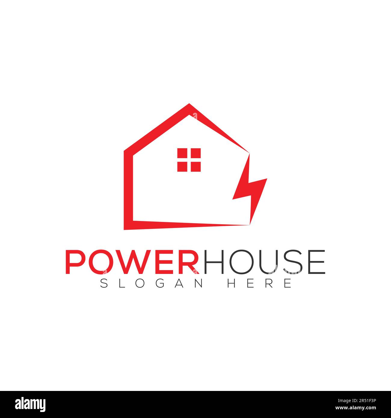 eps10 vector power house logo design template isolated on white ...