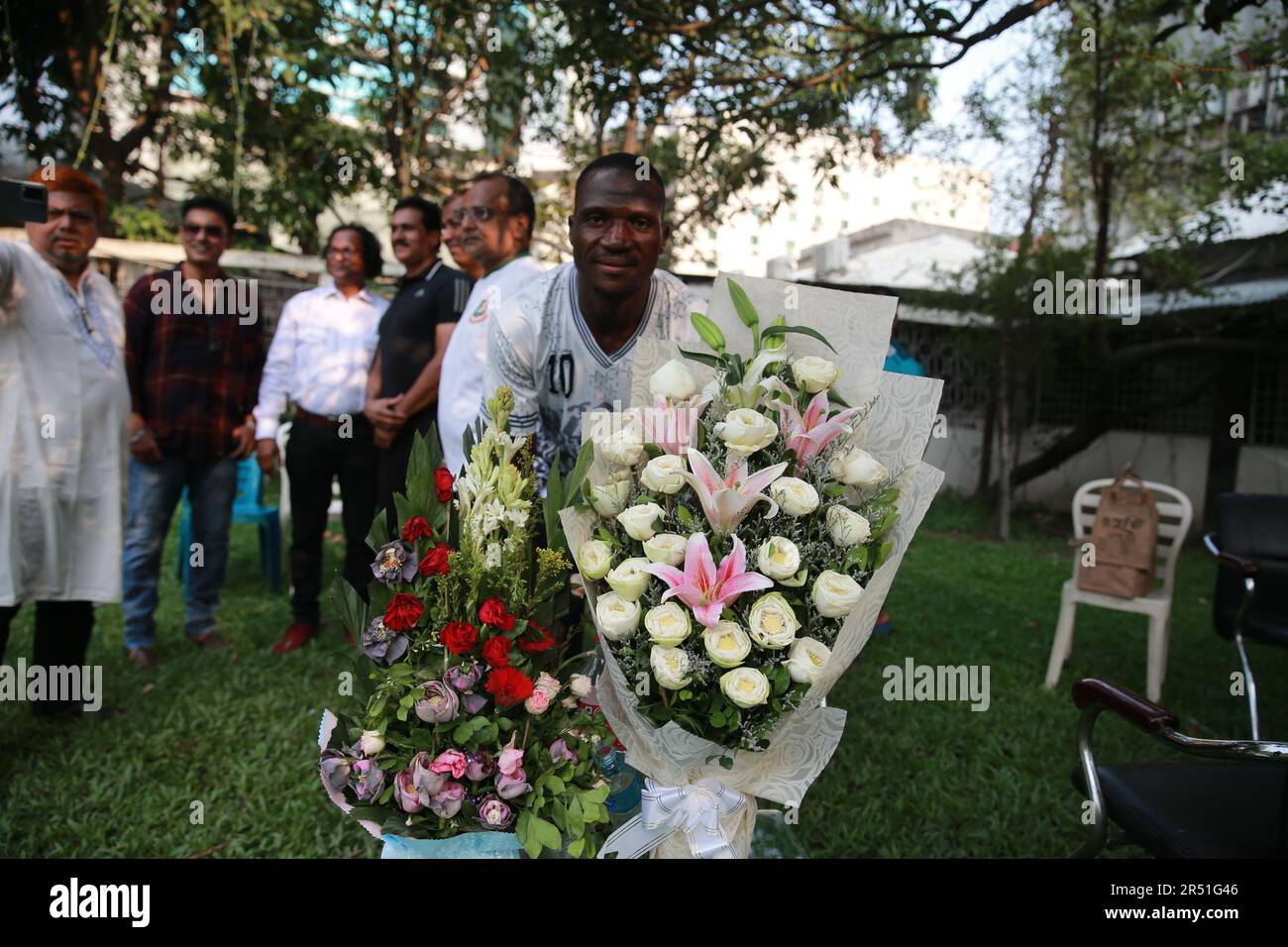Mohammedan Sporting Club captain Souleymane Diabate (R) from Mali ...