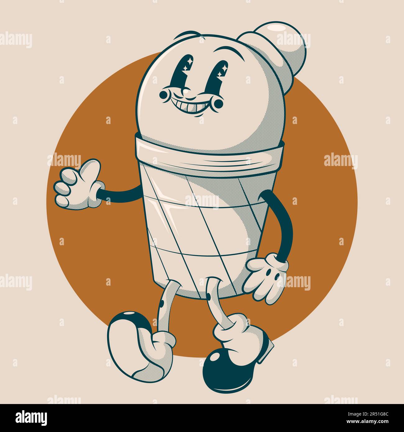Ice cream 70s retro groovy illustration print Stock Vector Image & Art ...