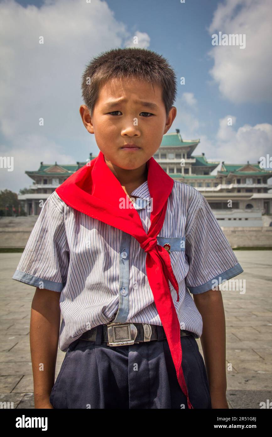 Young pioneers in Pyongyang, North Korea Stock Photo - Alamy