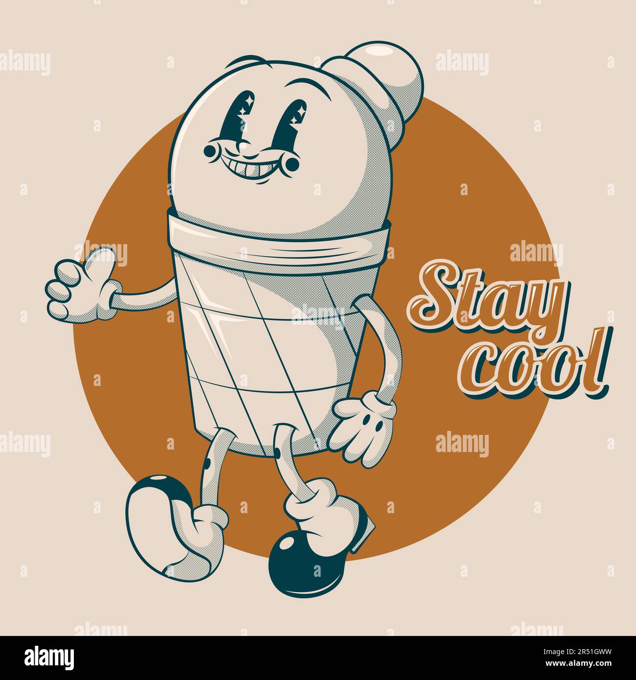 Stay cool 70s retro groovy illustration print Stock Vector Image & Art ...