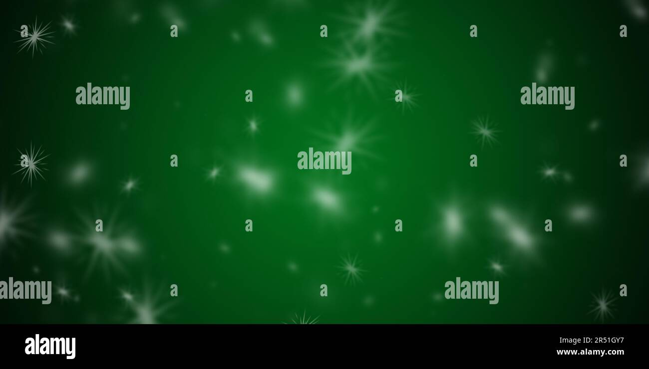 Flying stars over green background Stock Photo - Alamy