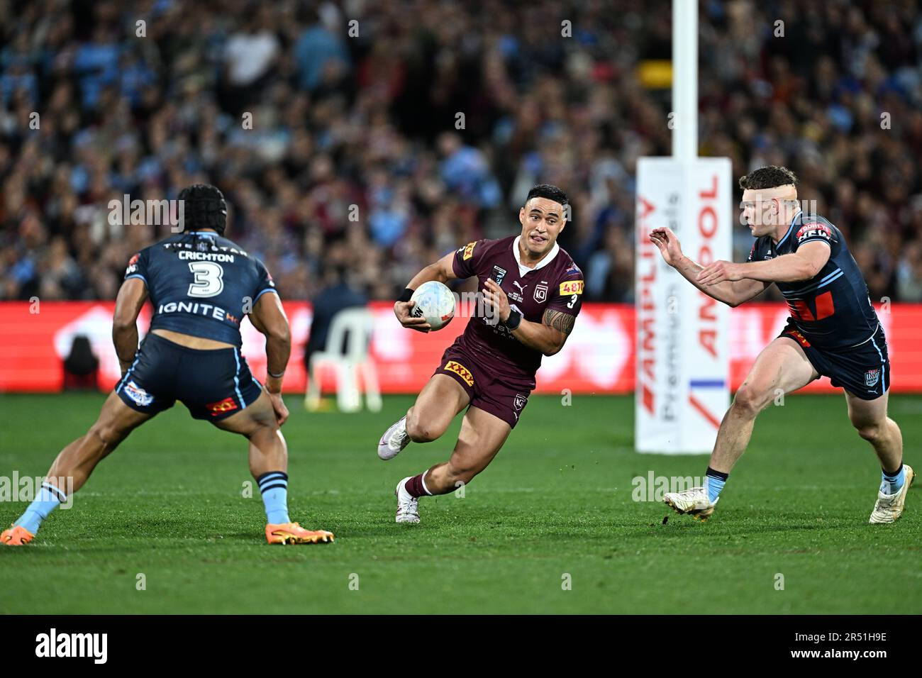 Adelaide, Australia. 31st May, 2023. Valentine Holmes of the Maroons ...