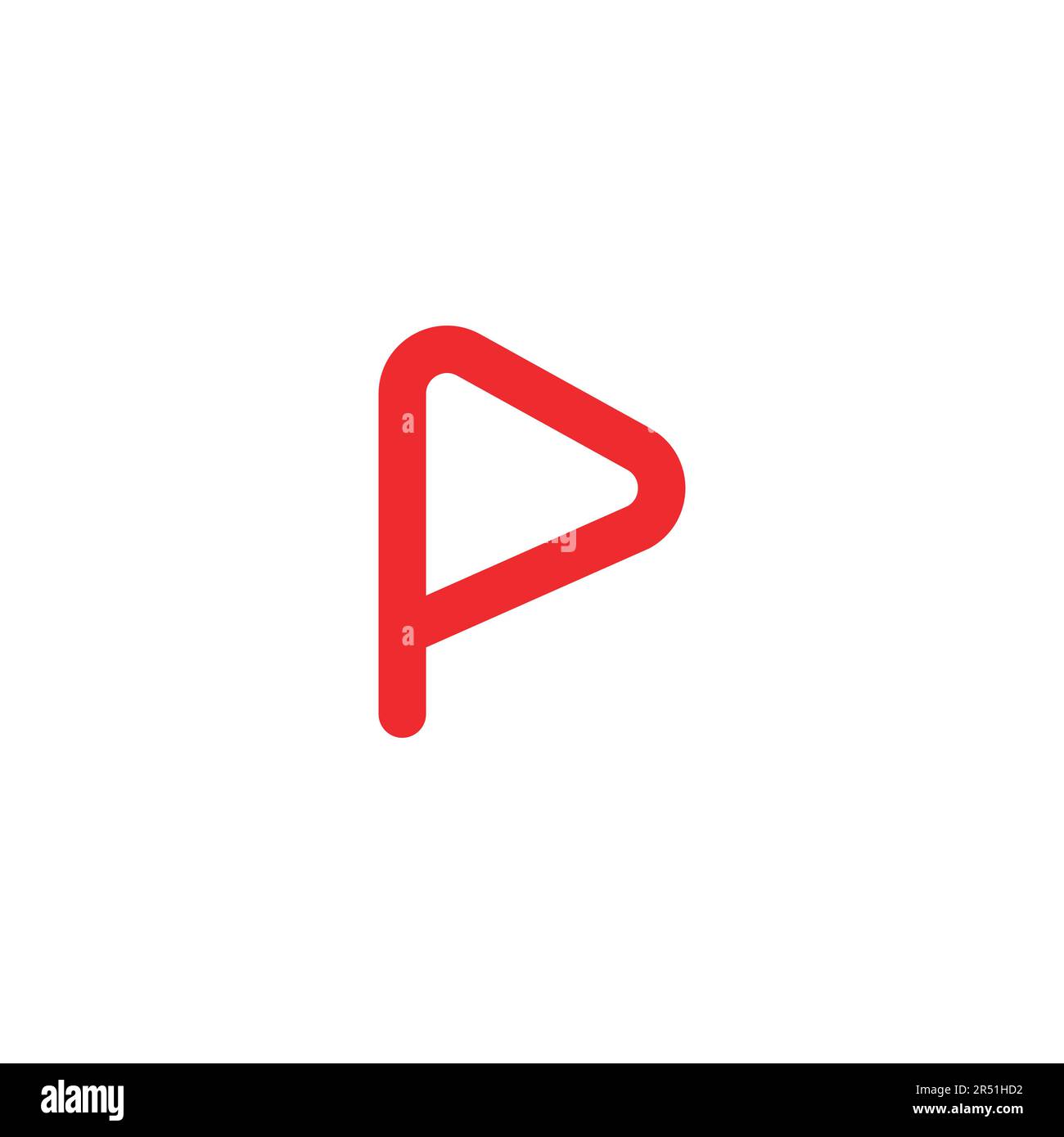 eps10 vector letter p play logo design template isolated on white ...