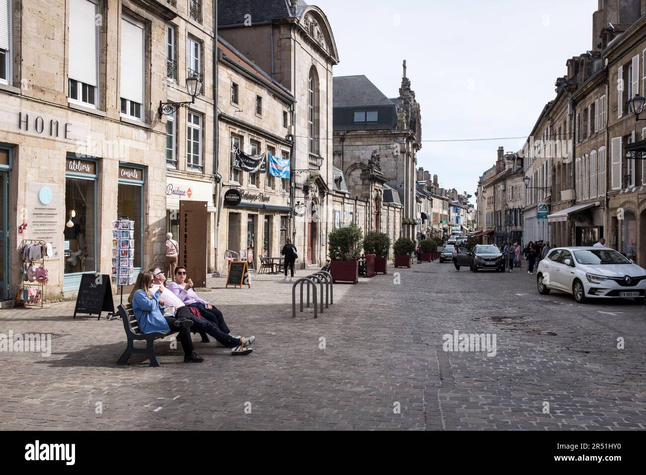 The center of the medieval town of Langres in Département Haute-Marne ...