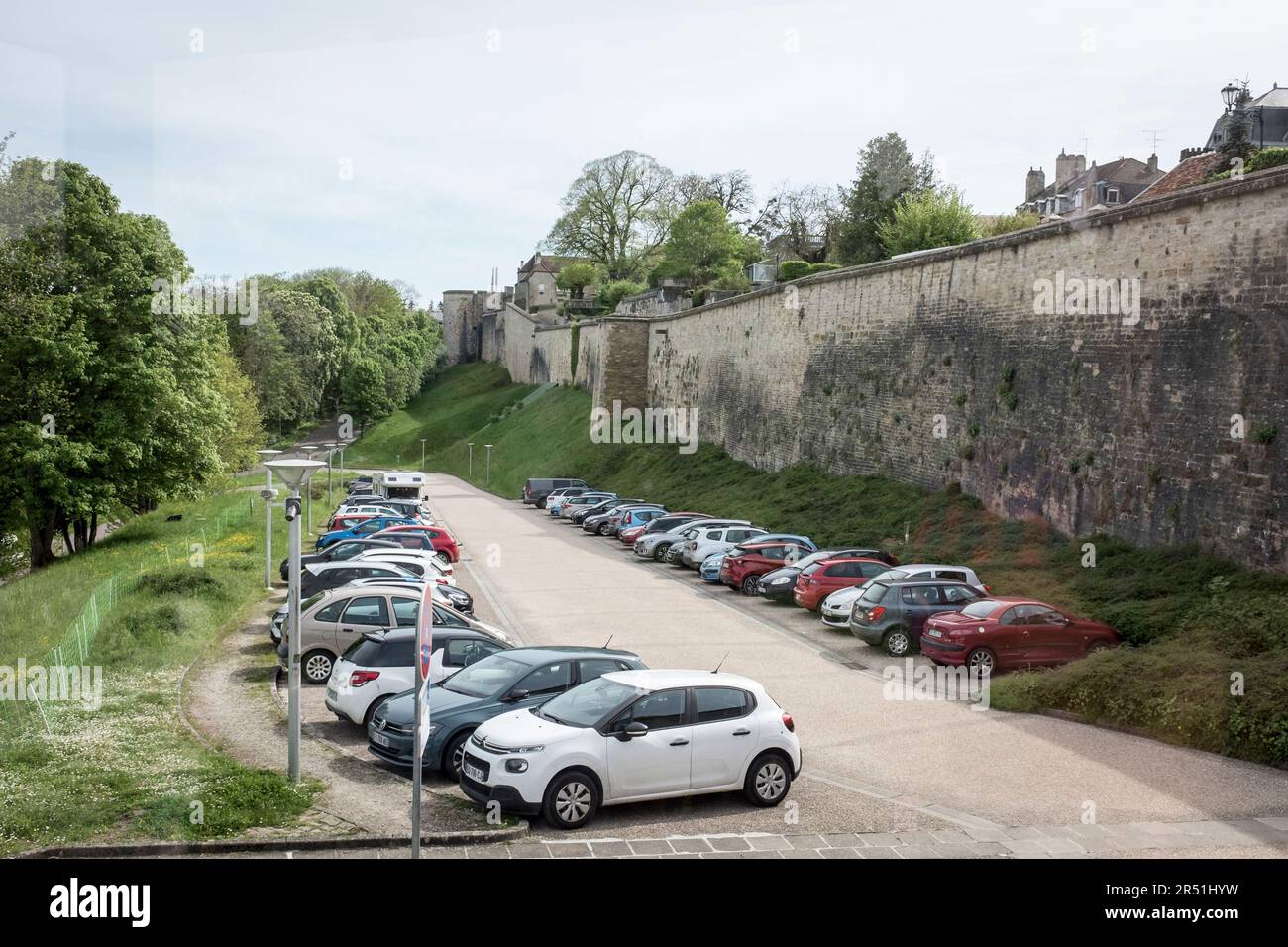 The medieval town wall of Langres in Département Haute-Marne, Region ...