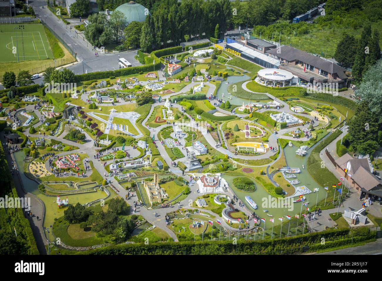 Brussels, Belgium, May 2023: View on Mini-Europe miniature park on ...