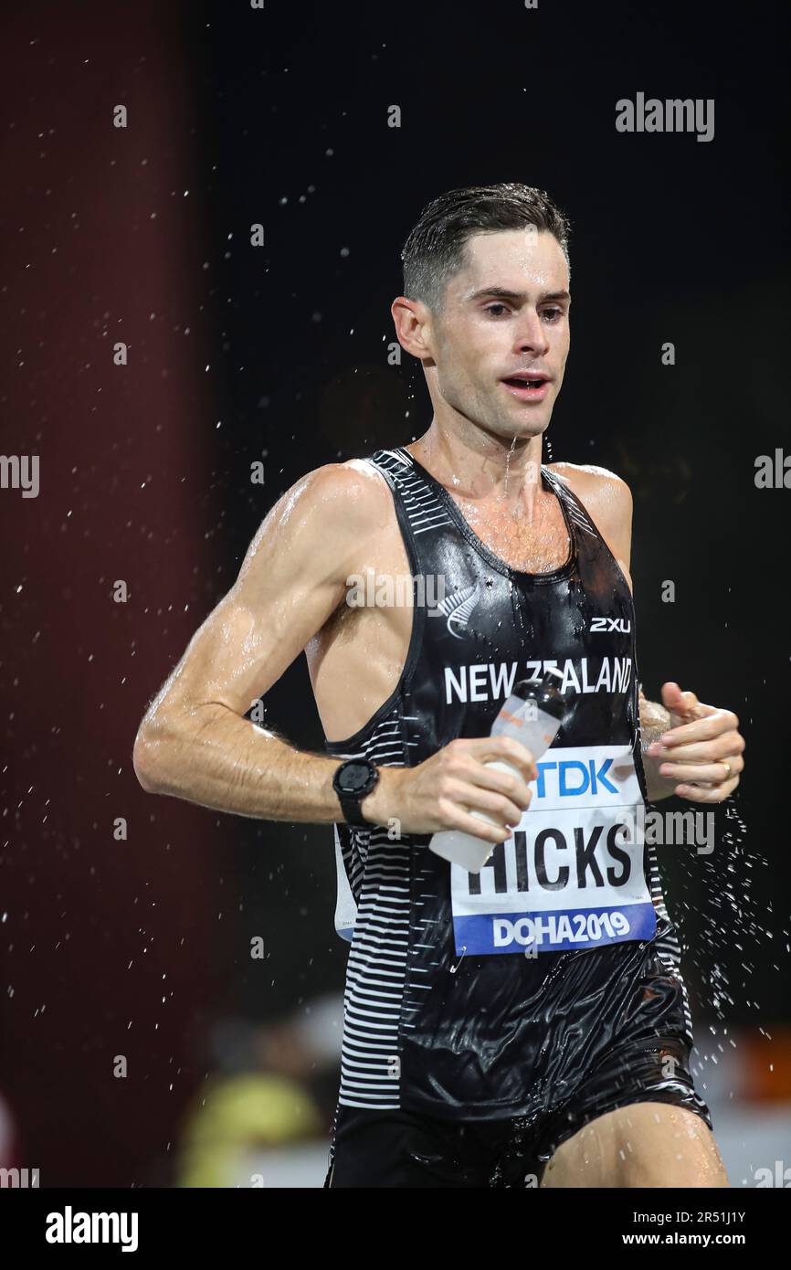 Malcolm HICKS participating in the Doha 2019 World Athletics Championships Marathon Stock Photo ...