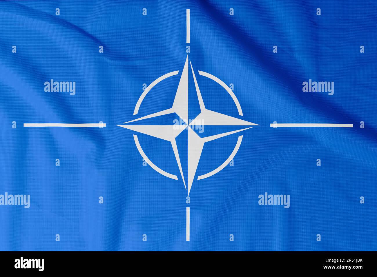 Flag of North Atlantic Treaty Organization (NATO) with natural material ...