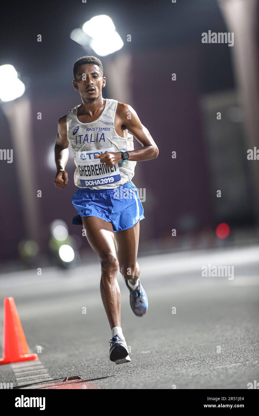 Eyob GHEBREHIWET FANIEL participating in the Doha 2019 World Athletics ...