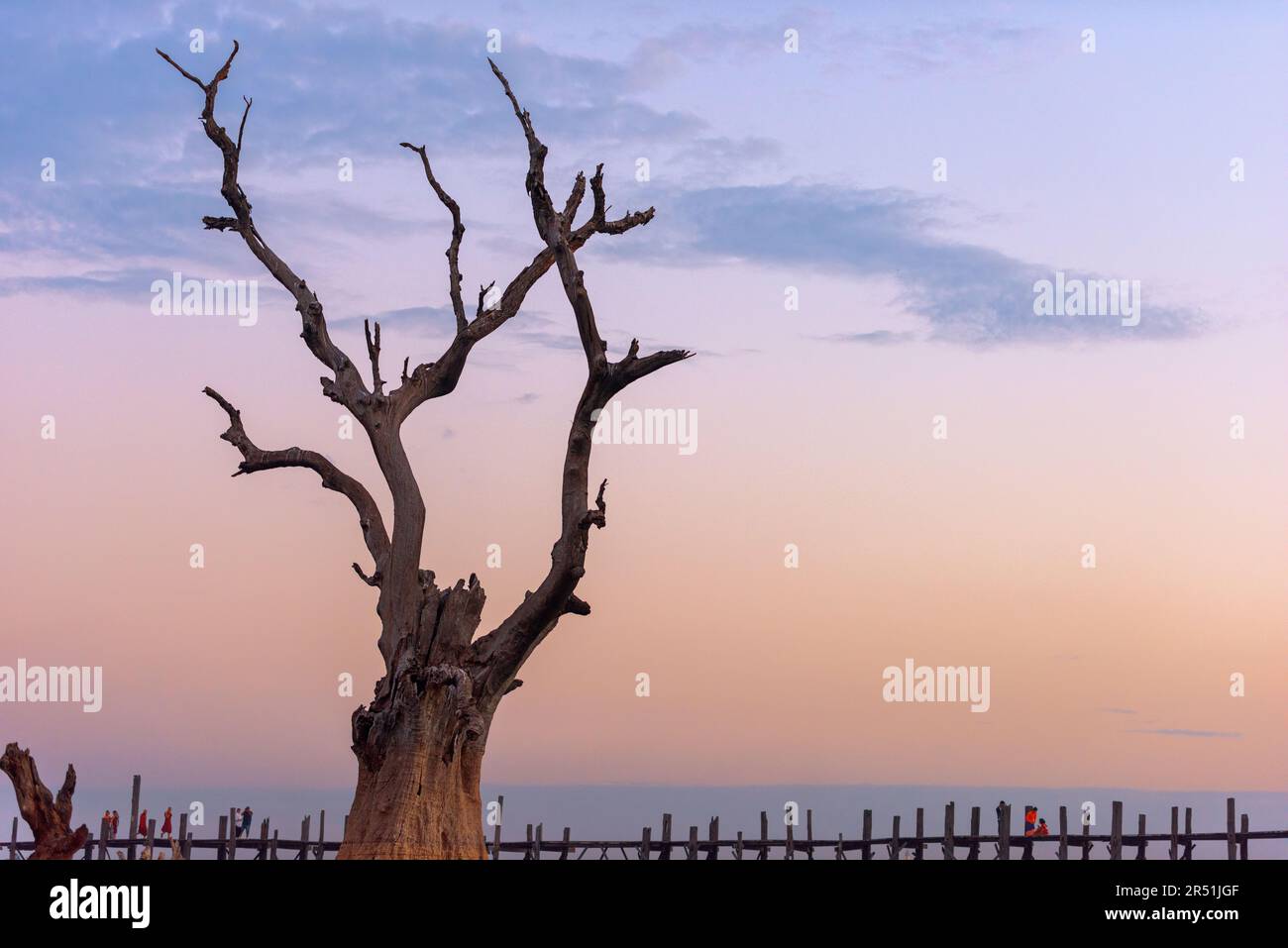 U-Bein Bridge in Mandalay, Myanmar at dawn Stock Photo - Alamy