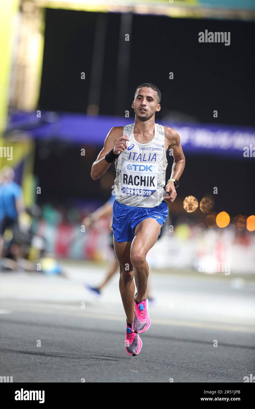Yassine RACHIK participating in the Doha 2019 World Athletics ...