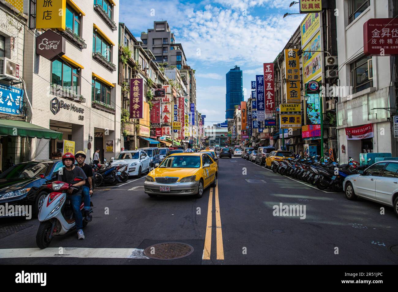 Streets of Taipei with colorful signs, Taiwan Stock Photo - Alamy