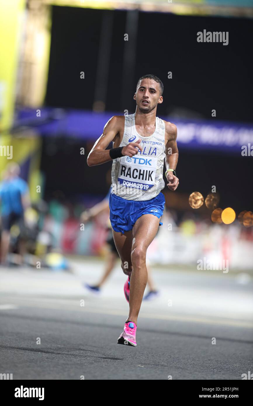 Yassine RACHIK participating in the Doha 2019 World Athletics ...