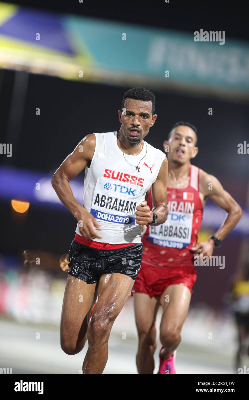 Tadesse ABRAHAM participating in the Doha 2019 World Athletics Championships Marathon Stock ...