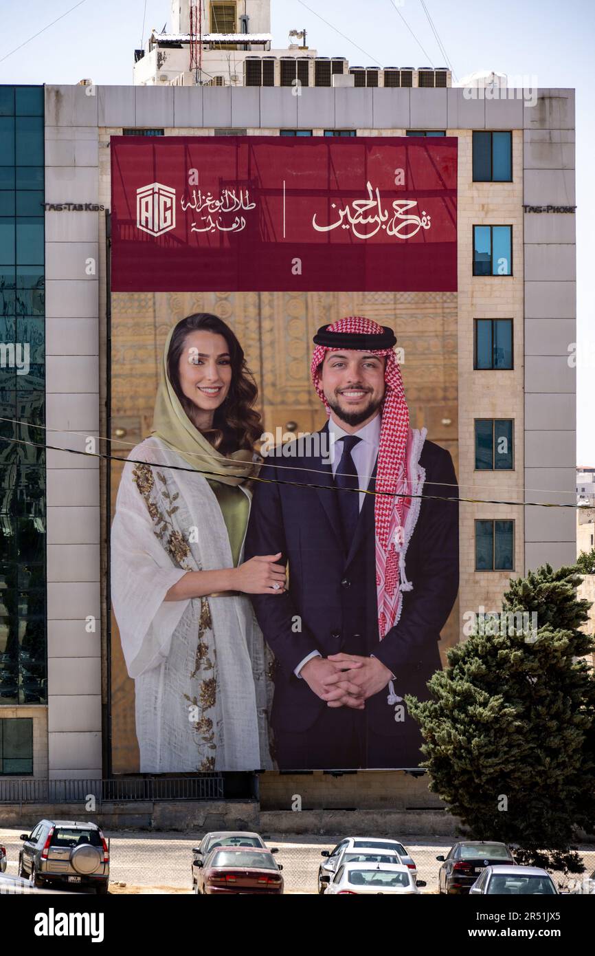 Amman, Jordan. 31st May, 2023. Giant posters and decorations seen in ...
