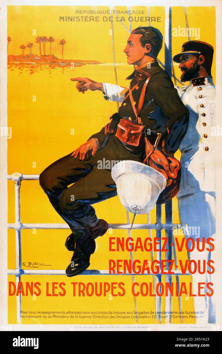 1930s French War Propaganda Poster, Join or Rejoin the Colonial Troops ...