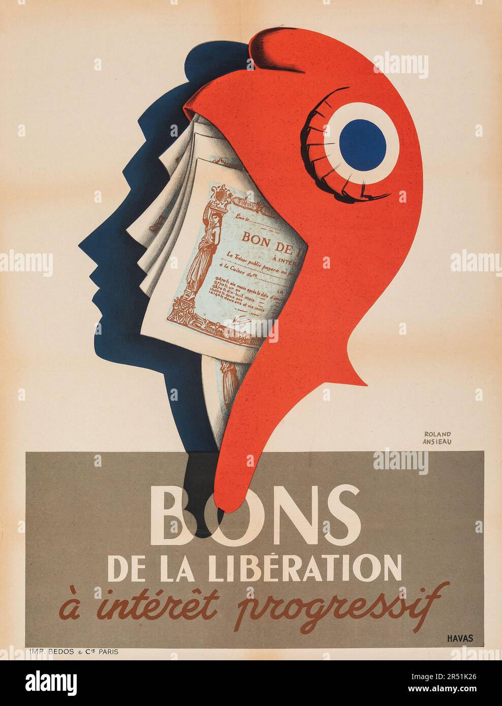 French poster - "Bons De La Liberation" Featuring a French country of ...