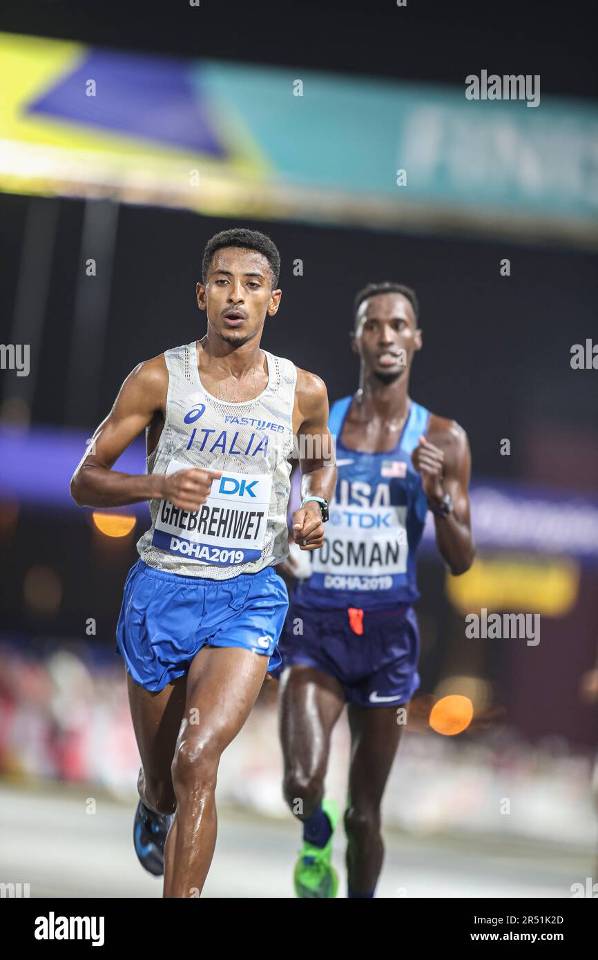Eyob GHEBREHIWET FANIEL participating in the Doha 2019 World Athletics ...