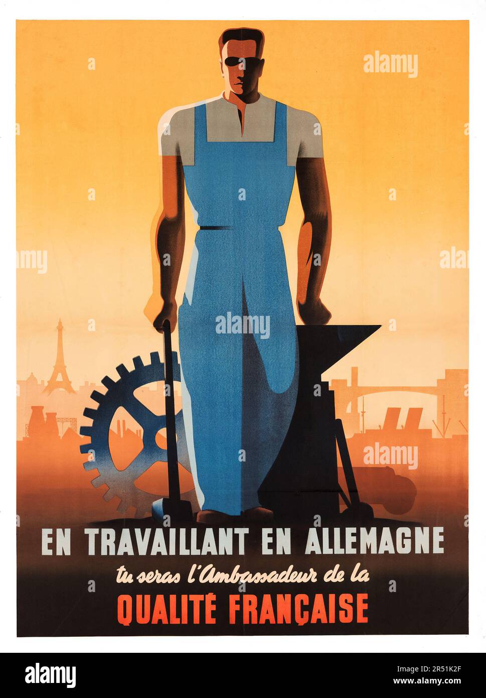 French World War II Propaganda (1943). French Service Poster "En ...