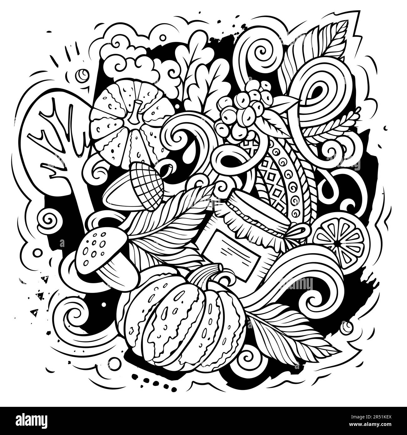 Autumn cartoon vector doodles illustration. Fall design. Season ...