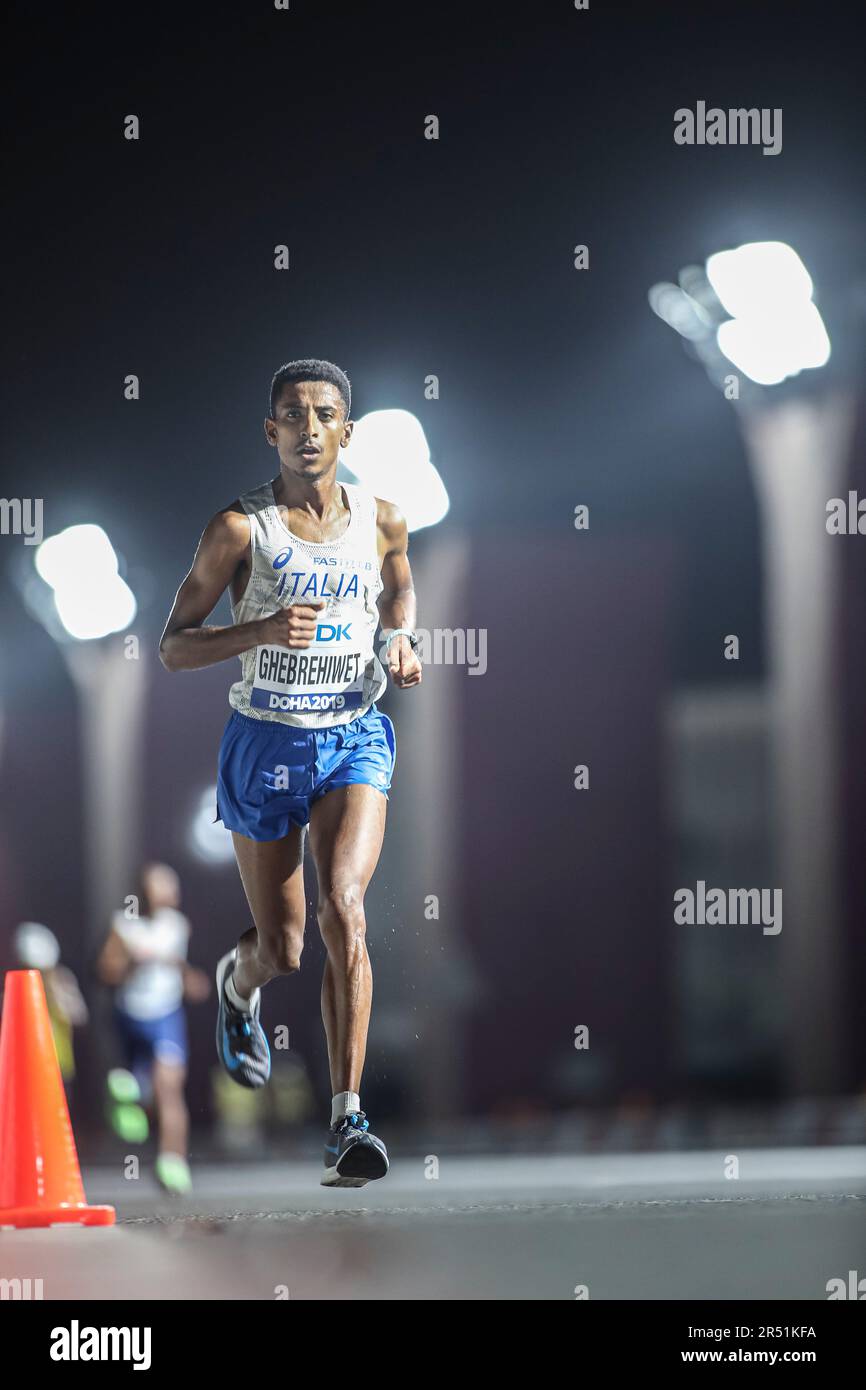 Eyob GHEBREHIWET FANIEL participating in the Doha 2019 World Athletics ...