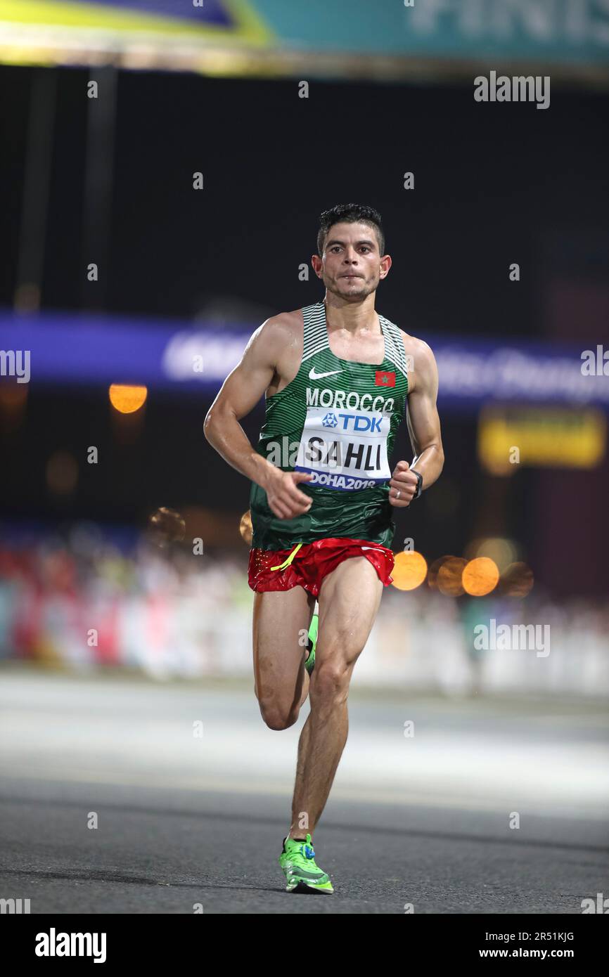 Hamza SAHLI participating in the Doha 2019 World Athletics ...