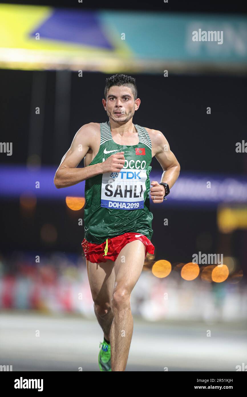 Hamza SAHLI participating in the Doha 2019 World Athletics ...