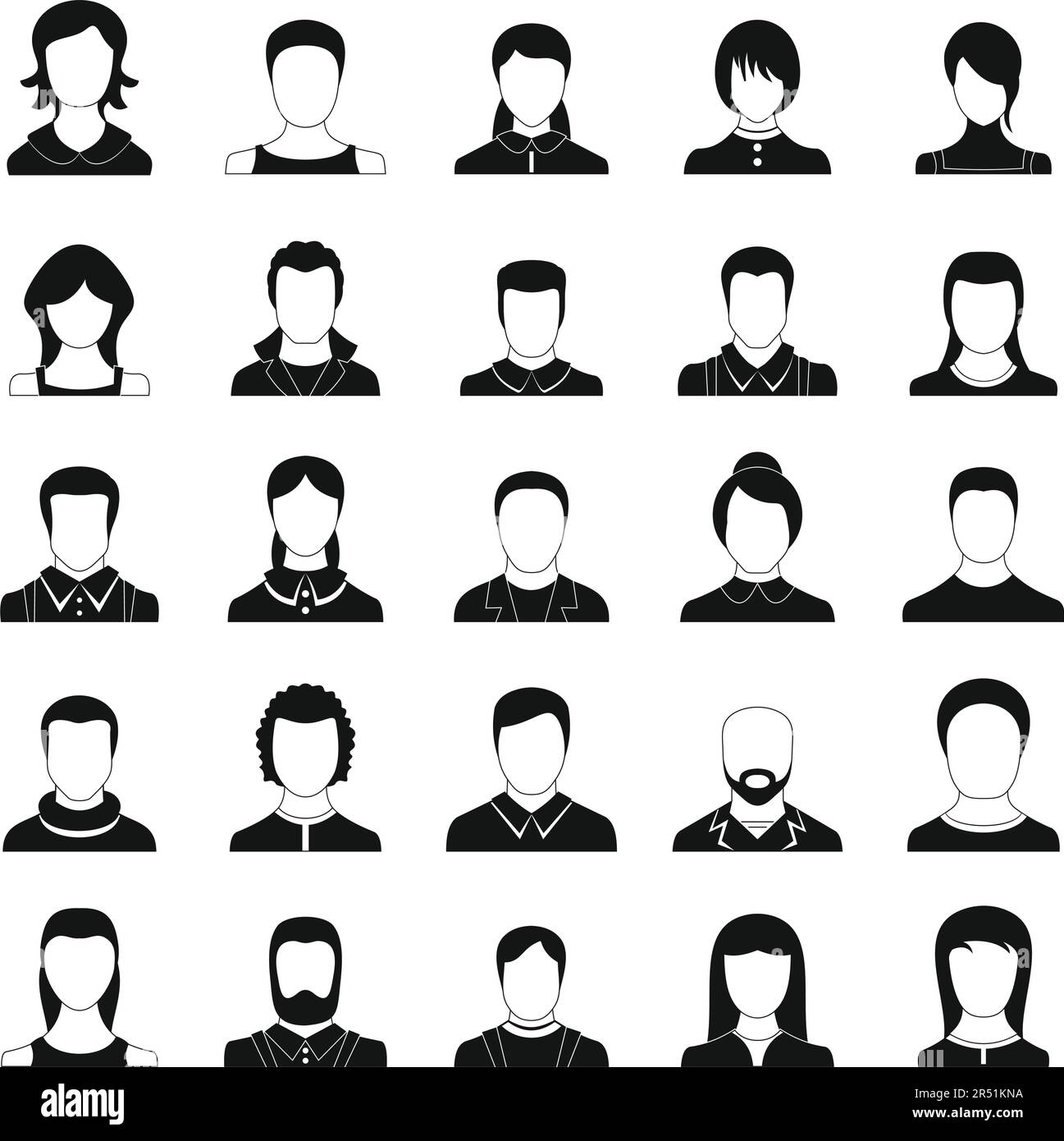 Female avatar silhouette line Cut Out Stock Images & Pictures - Alamy