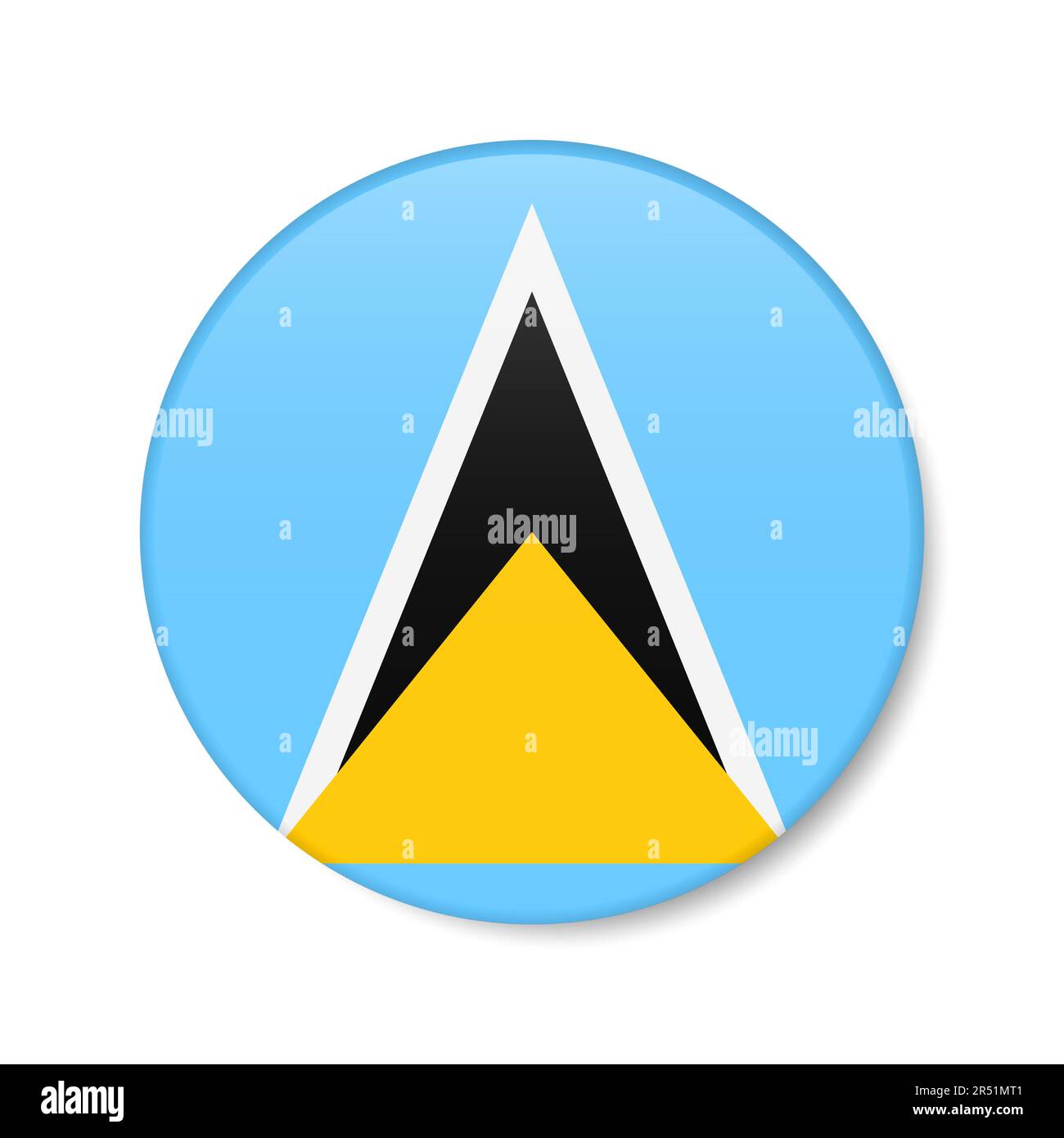Saint Lucia circle button icon. Saint Lucian round badge flag with ...