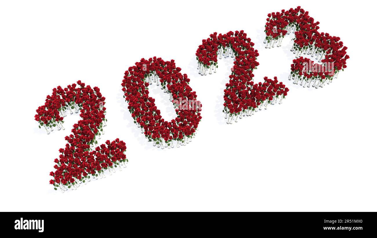 Concept or conceptual set of beautiful blooming red roses bouquets ...