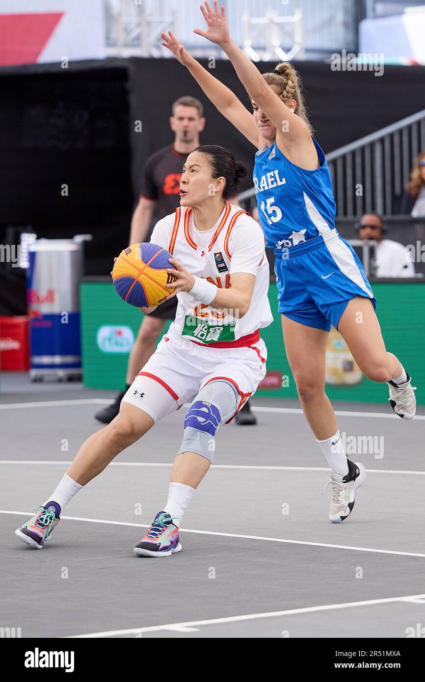 Vienna, Austria. 31st May, 2023. Wang Lili (L) of China competes during ...