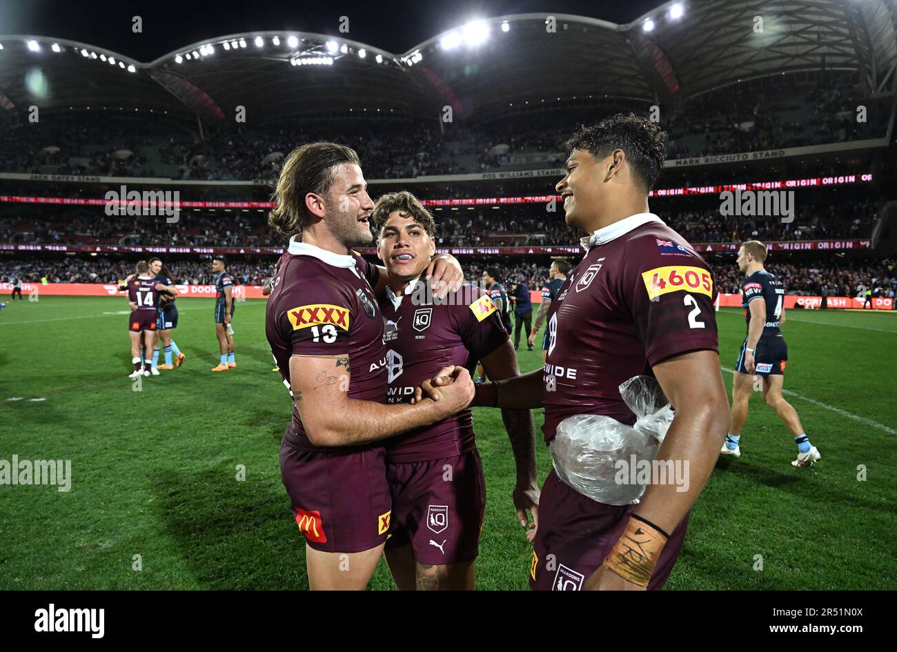 Adelaide, Australia. 31st May, 2023. Maroons players Patrick Carrigan ...