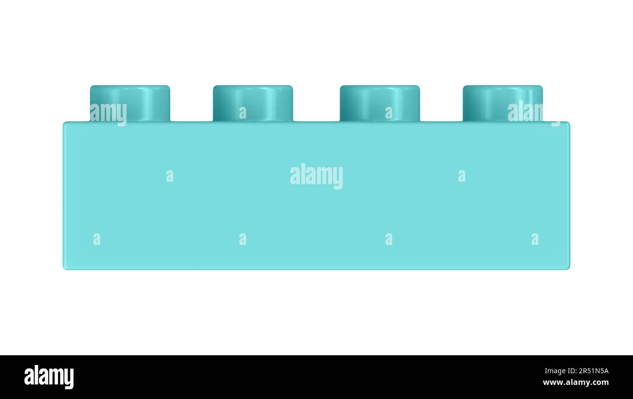 Blue Lagoon Lego Block Isolated on a White Background. Close Up View of ...