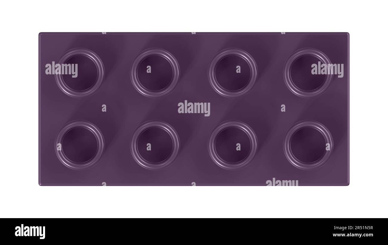 Plum Purple Lego Block Isolated on a White Background. Close Up View of ...