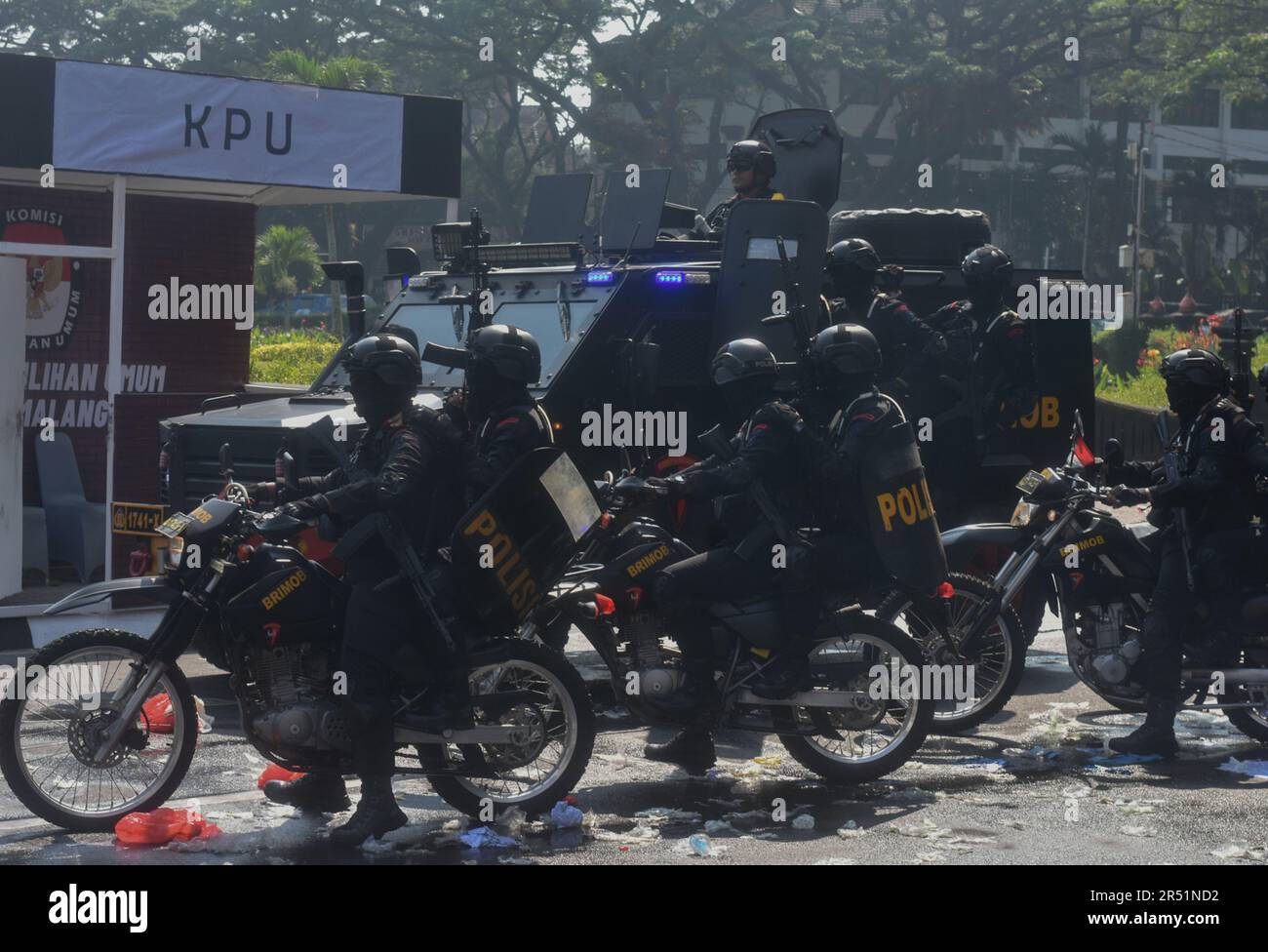 Malang, East Java, Indonesia. 31st May, 2023. Indonesian riot police ...