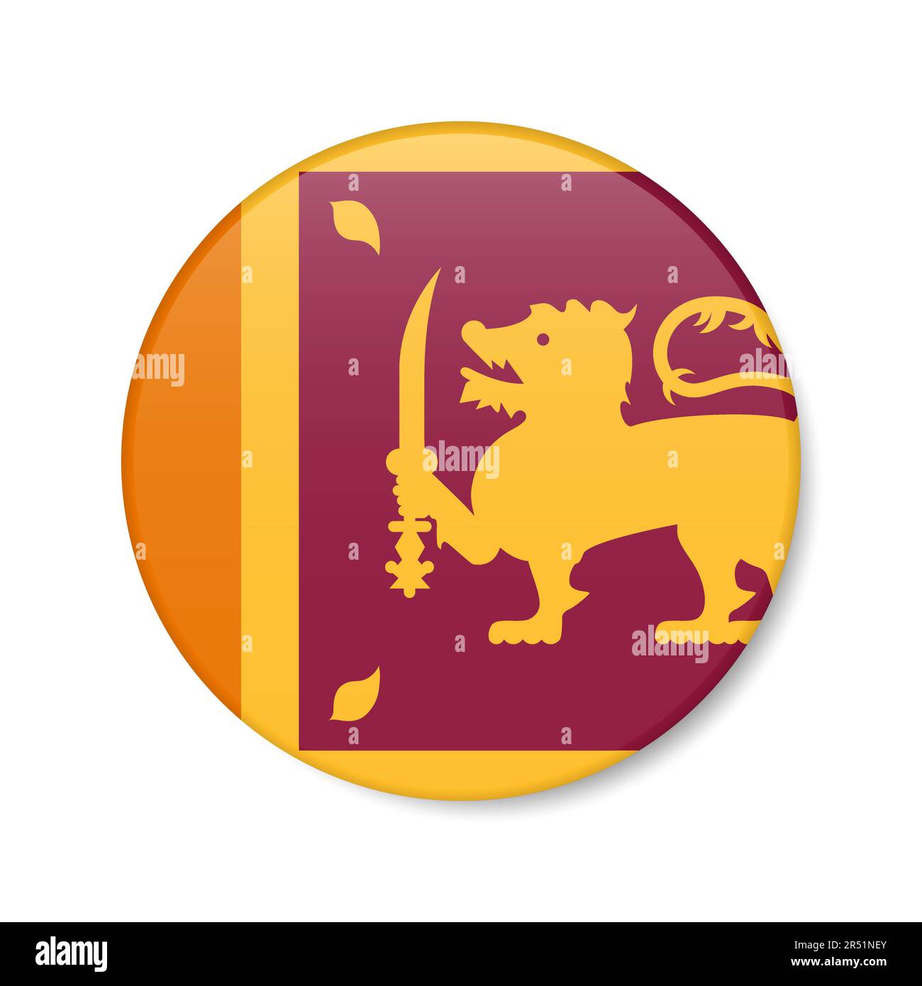 Sri Lanka circle button icon. Sri lankan round badge flag with shadow ...