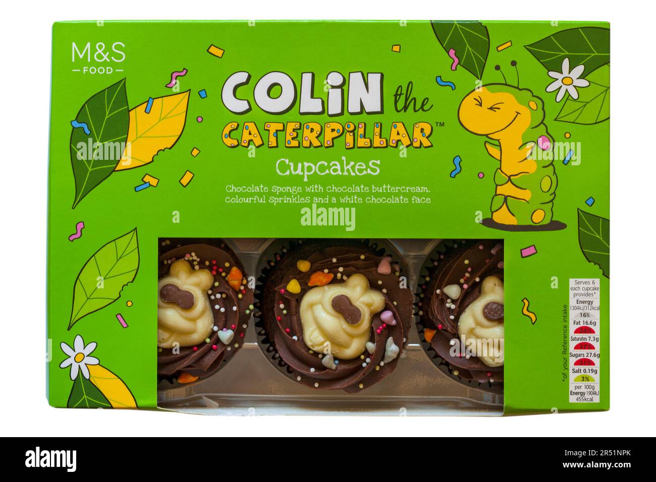 Packet of Marks & Spencer Colin the Caterpillar chocolate cupcakes ...