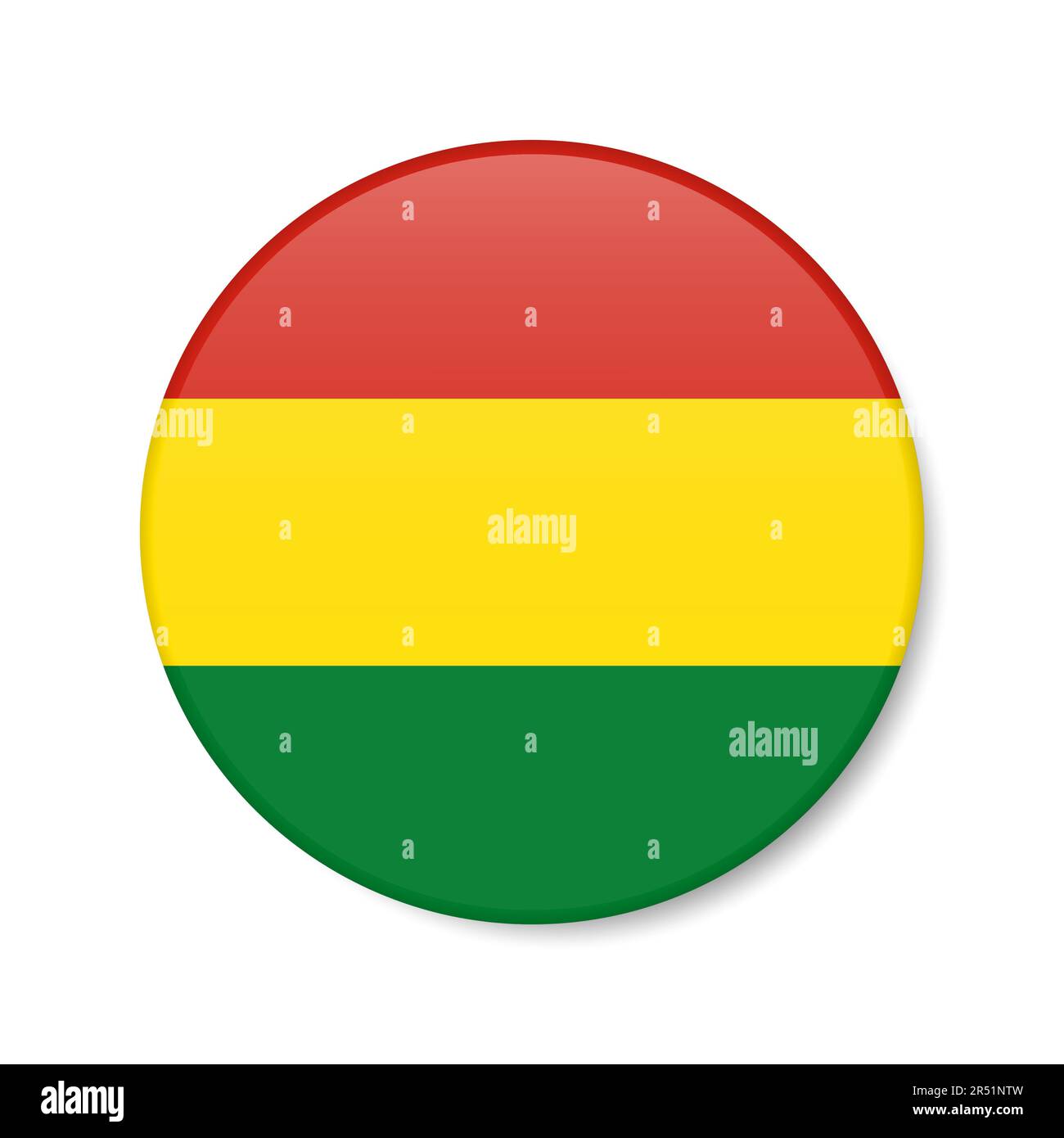 Bolivia circle button icon. Bolivian round badge flag with shadow. 3D ...