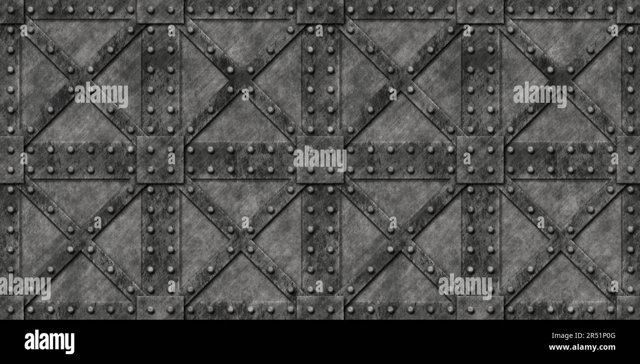 Seamless reinforced rusty metal bulkhead background texture. Tileable ...