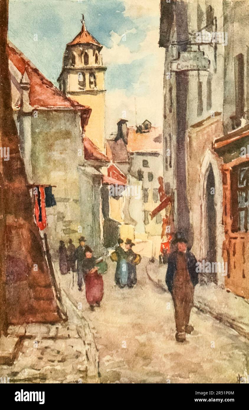 L'Eglise de la Madeleine, Geneva watercolour painting by J. Hardwicke ...