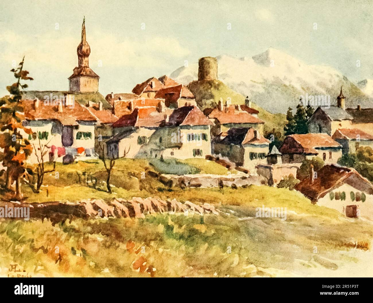 La Roche, Hte. Savoie watercolour painting by J. Hardwicke Lewis and ...