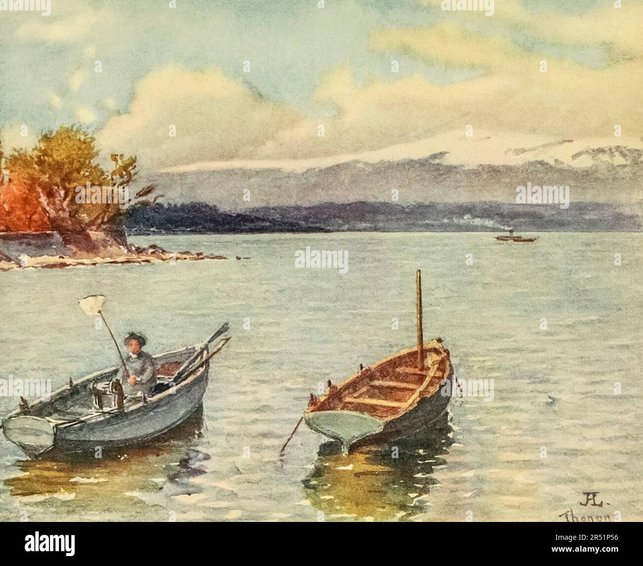 The Jura Range from Thonon, Hte. Savoie watercolour painting by J ...