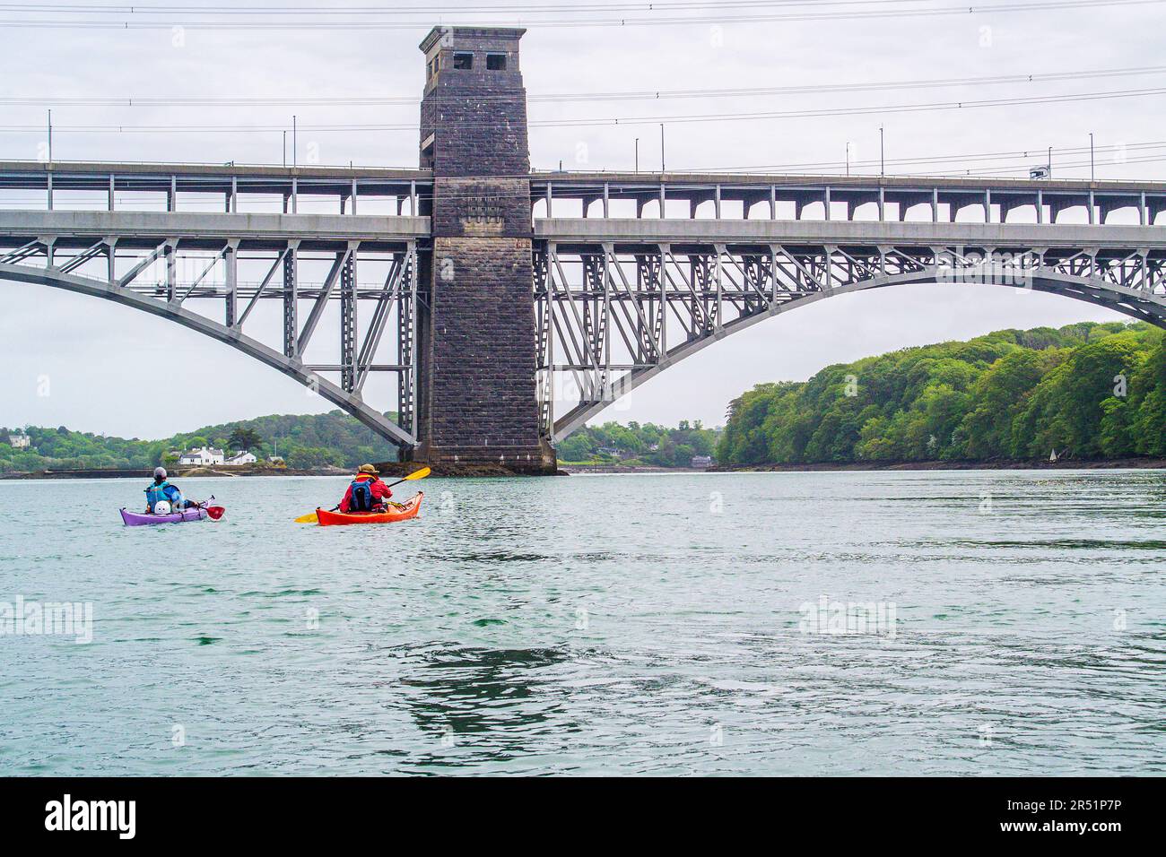 Kayaking on the Menai Straits, Wales, UK Stock Photo - Alamy