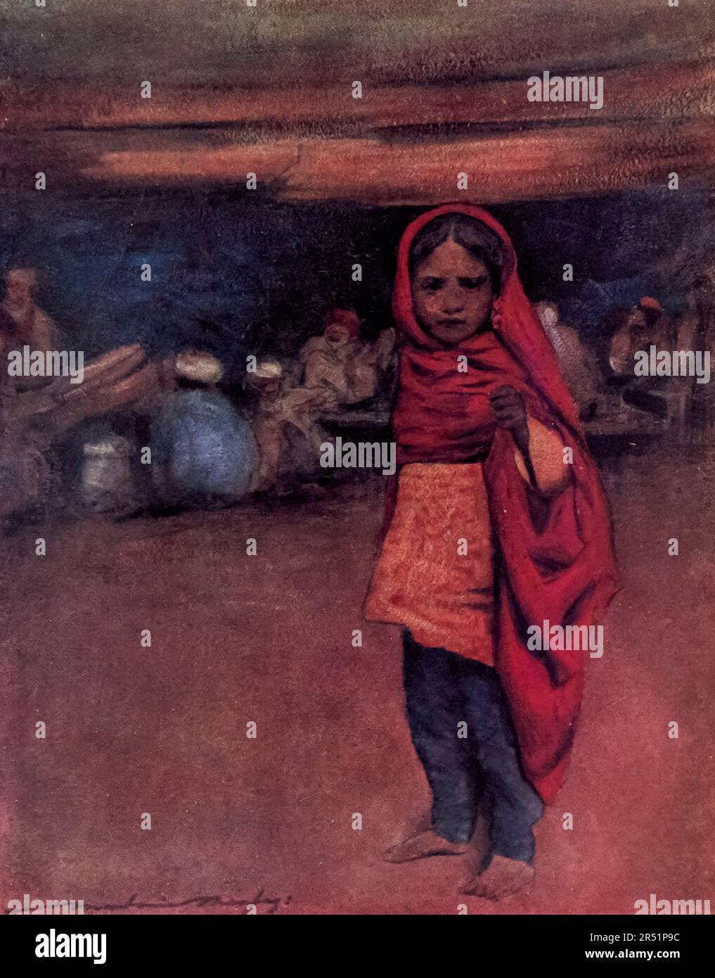 an Indian girl painting by Mortimer Menpes from the book ' Home life in ...