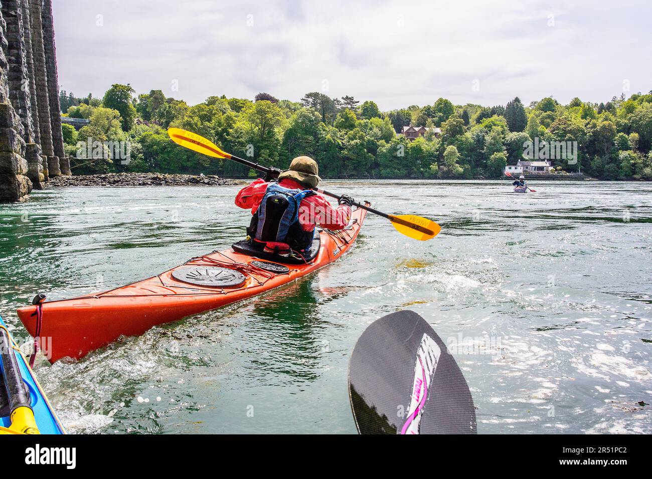 Kayaking on the Menai Straits, Wales, UK Stock Photo - Alamy