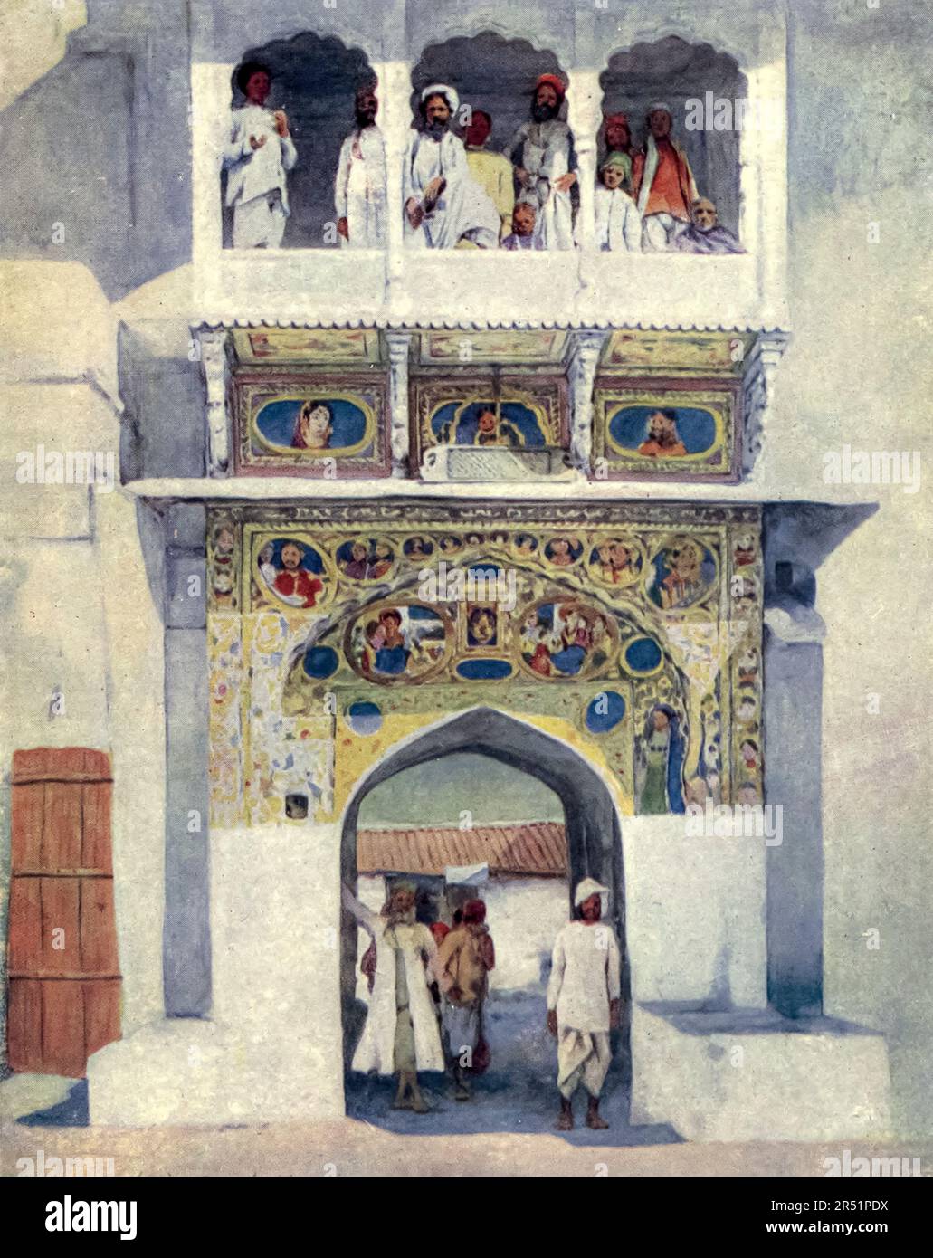 A MINSTRELS' BALCONY painting by Mortimer Menpes from the book ' Home ...